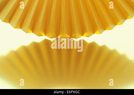 Japanese golden folding fan and gold painting seashell on black ...