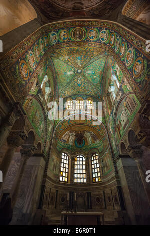 apse and mosaics, Basilica of San Vitale, Ravenna, Italy Stock Photo ...
