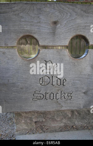 Olde Wooden Stocks Stock Photo - Alamy