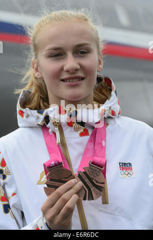 Members of the Czech team pose with medals from the Olympic Games of ...