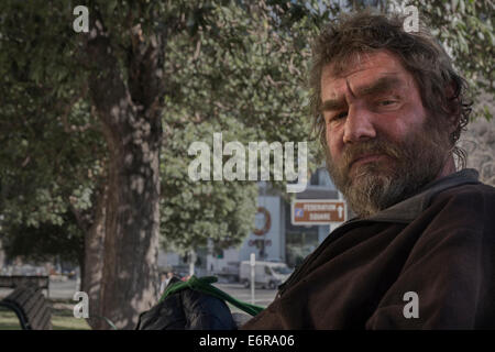 Scruffy Homeless Alcoholic Man Melbourne Australia Stock Photo - Alamy