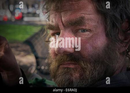 Scruffy Homeless Alcoholic Man Melbourne Australia Stock Photo - Alamy