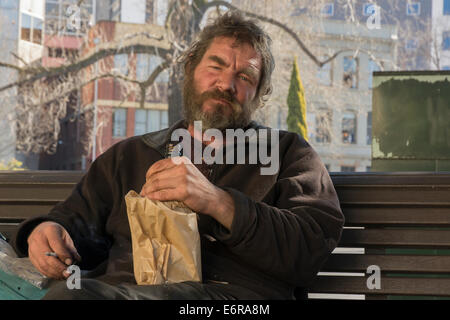Scruffy Homeless Alcoholic Man Melbourne Australia Stock Photo - Alamy