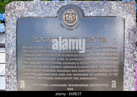 John D Rockefeller plaque, Rockefeller Center, Manhattan, New York City ...