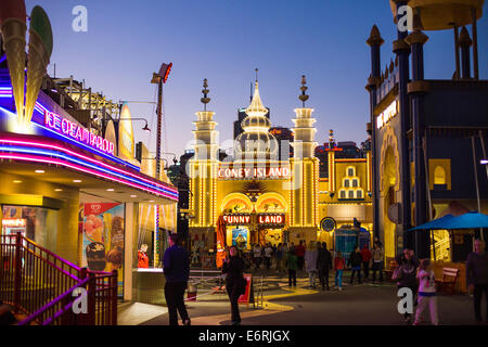 A visitor to Luna Park in Coney Island hurled upside down on the ...