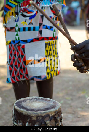 Anuak Tribe Playing Drum, Gambela, Ethiopia Stock Photo - Alamy
