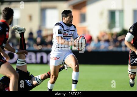 Lyon, France. 30th Aug, 2014. French TOP 14 rugby union. Lyon Olympique ...