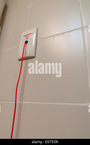 Emergency red rope toilet alarm at hospital Stock Photo - Alamy