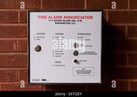 Commercial fire alarm annunciator Stock Photo - Alamy