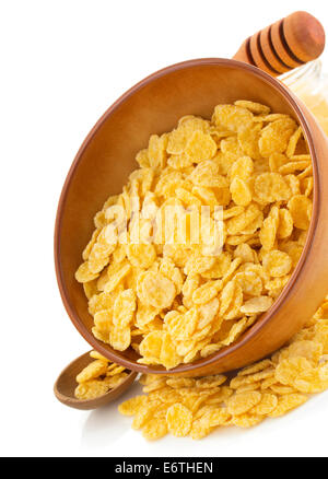 Jar full of corn flakes on a wooden surface Stock Photo - Alamy