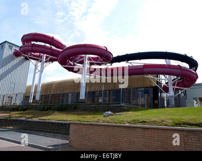 External water slide at a swimming pool, at "Wet and Wild", Royal Quays ...