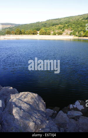 The dam of Soulages blocking le Gier river, Natural Park of Pilat ...