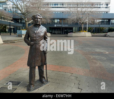 Statue of Captain John Fane Charles Hamilton outside Hamilton City ...