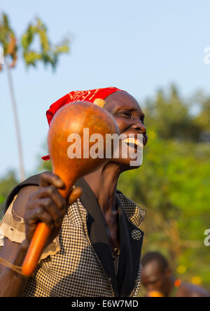 Majang Tribe Dancing For A Celebration, Kobown, Ethiopia Stock Photo ...