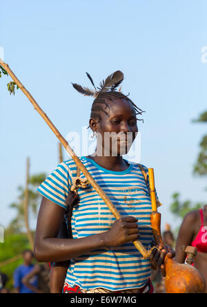 Majang Tribe Dancing For A Celebration, Kobown, Ethiopia Stock Photo ...