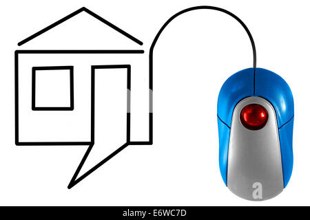 House depicted by computer mouse cable Stock Photo - Alamy