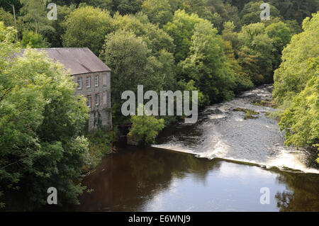 Disused Alltcafan Mill and weir on the River Teifi Ceredigion Wales ...