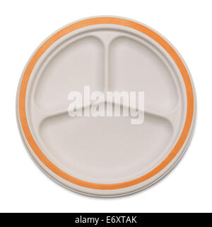 Sectional Paper Plate Isolated on White Background Stock Photo - Alamy