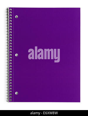 Purple notebook on a white background. It is isolated, the worker of ...