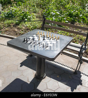Public chess table in Washington Square Park in Greenwich Village in ...