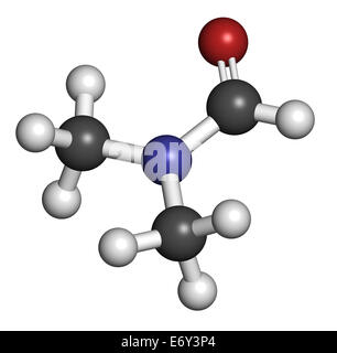 Dimethylformamide (DMF) chemical solvent molecule. Skeletal formula ...