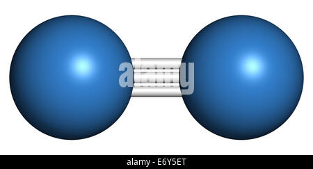 Elemental nitrogen (N2) molecule. Nitrogen gas is the main component of ...
