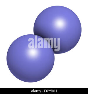 Elemental nitrogen (N2) molecule. Nitrogen gas is the main component ...