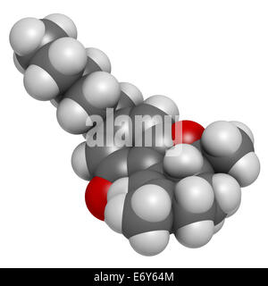 THC (delta-9-tetrahydrocannabinol, dronabinol) cannabis drug molecule ...