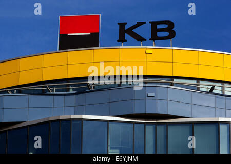 Czech Republic: KB (Komercni banka) bank in the center of Plzen. Photo ...