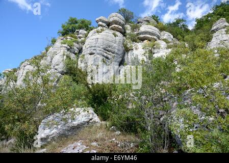The hill of Vogüé Stock Photo - Alamy