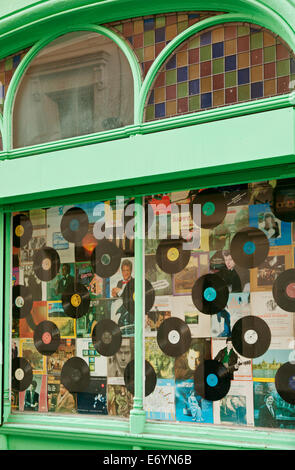 Vinyl LP records shop window display Stock Photo - Alamy