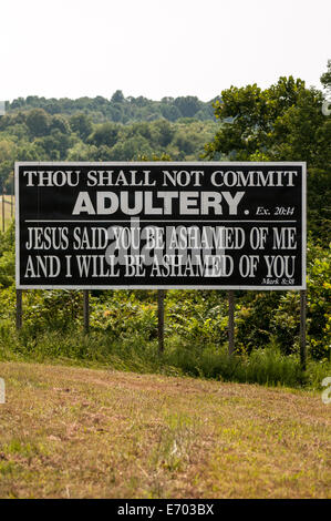 Thou Shall Not Commit Adultery road sign in Kentucky Stock Photo - Alamy