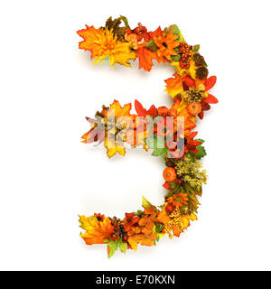 Numbers 8 and 9 made of colorful autumn leaves. Standalone design ...