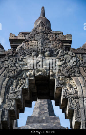 Borobudur, Java, Indonesia. Kala, God of the Underworld and Symbol of ...