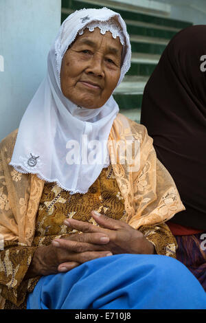 Borobudur, Java, Indonesia. Old Javanese Woman and Headscarf Stock ...