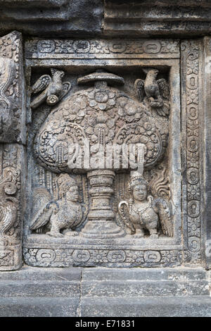 Stone carving kalpataru tree with Kinara and Kinari mythical birds ...