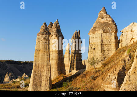 Turkey, Cappadocia, Ask Vadisi, Phalloid fairy chimneys at Goereme ...