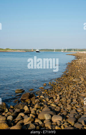 Massachusetts, Elizabeth Islands, Cuttyhunk Island. Rocky shoreline of ...