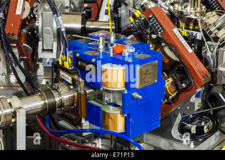 Assembly of a beam line for an electron linear accelerator Stock Photo ...