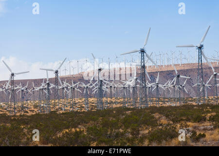 Wind turbines at the San Gorgonio Pass Wind Farm outside Palm Springs ...