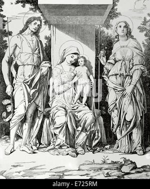 The Virgin and Child with the Magdalene and Saint John the Baptist. Engraving by Orrinsmith ...