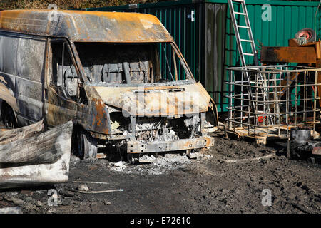 Burned out Ford Transit van Stock Photo - Alamy