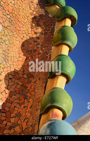 Dragon back roof of Casa Batllo, modernist building by Antoni Gaudi ...