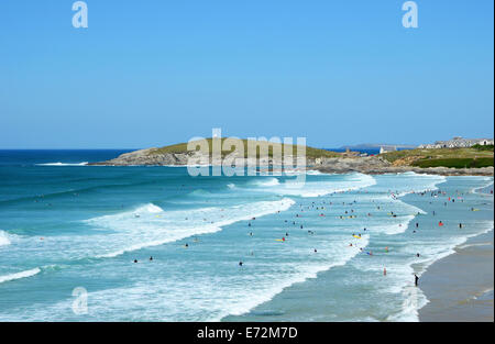 Fistral Beach surfing beach newquay cornwall atlantic coast england uk ...
