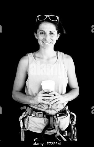 Portrait of woman standing at Joshua Tree National Park against sky ...