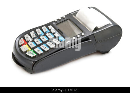 Bank terminal isolated on a white background Stock Photo - Alamy