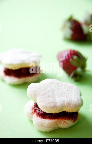 Flower shaped sweet sandwiches Stock Photo - Alamy