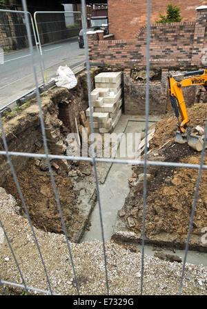 Concrete House Foundations. Building blocks and foam insulator Stock ...