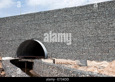 Erosion protection by gabions, road construction solution Stock Photo ...