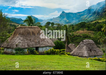 Traditional thatched roofed huts in Viti Levu, Fiji Stock Photo - Alamy